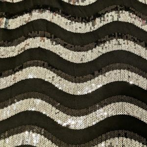 Tops | Black Tank With Sequin Wave Pattern | Poshmark